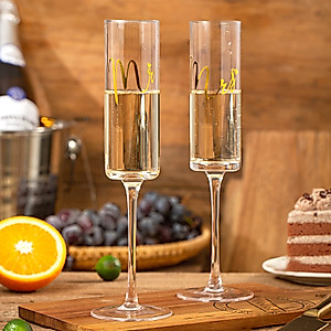 iooiluxry Wedding Cake Knife and Server Set, Mr and Mrs Champagne Flutes Wedding Glasses for Bride and Groom, Cake Cutting Set for Wedding Bridal Shower Gifts