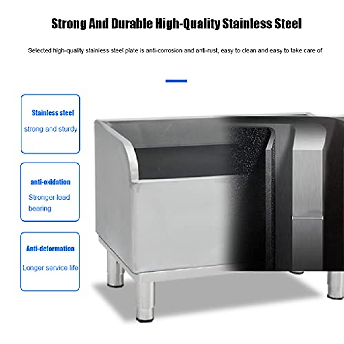 Commercial Stainless Steel Mop Sink Washing Basin, Floor Mount Mop Service Basin Wash Station with Drain Pipe/Strainer, for Restaurant/Business/Garages/Basements,201,450mm