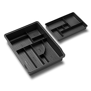 madesmart Value 8-Piece Interlocking Bin Pack - Granite & Original Junk Drawer Organizer-Granite| VALUE COLLECTION | 23-Compartments | Multi-Purpose Storage | Heavy Duty | BPA-Free