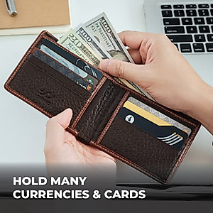 SHINKO Italian Leather Wallet for Men, RFID Blocking, Smooth Leather Card Holder, Bifold Men's Wallet, Safe Card Case, Men's Slim Wallet Versatile and Minimalist Wallet for Men