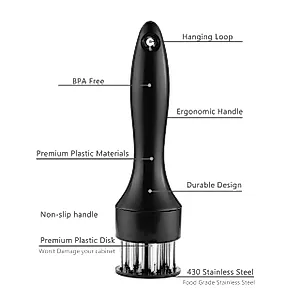 Meat Tenderizer, OLULU Stainless Steel Needle Ultra Sharp 20 Blades Meat Tenderizer Tool for tenderizing Chicken, Beef, Steak, Veal and Pork