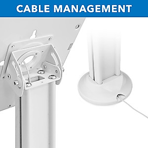 Mount-It! Secure Tablet Floor Stand for iPad, iPad Pro, iPad Air, Samsung Tab A | Anti-Theft Tablet Floor Mount Compatible with 10.2 and 10.5" Tablets | Tablet Kiosk Floor Stand (MI-3770W_G7), White