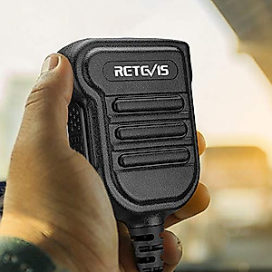 Retevis RT86 RT85 Walkie Talkie Speaker Microphone,IP54 Waterproof Radio Mic with 3.5mm Audio Jack Compatible with Baofeng UV-5R BF-F8HP Retevis RT22 RT21 RT68 RT81 RT3S RT5R RB75 2 Way Radio(1 Pack)