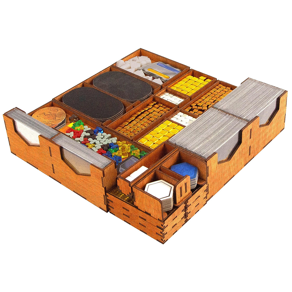 SMONEX Assembled Wooden Organizer Suitable for Board Game Terraforming Mars - Organizer with Player Boards for Storage Full Terraforming Mars Expansions