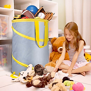 Byhagern 30 Gallon Collapsible Trash Can 3 Pack, Garden Bag Pop Up Camping Trash can, Reusable Leaf Bag Holder, Yard Waste Bag