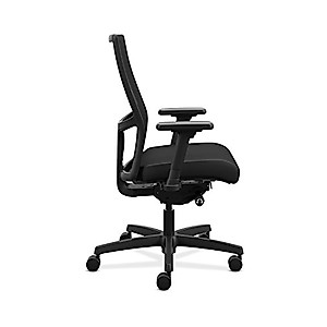 HON Ignition 2.0 Mid-Back - Black Mesh Computer Chair for Office Desk, Black Fabric