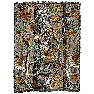 Pure Country Weavers Oak Woods Camo Blanket - Lodge Cabin Gift Tapestry Throw Woven from Cotton - Made in The USA (72x54)