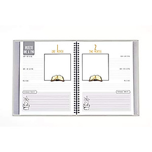 Conquest Journals Harry Potter Little Keeper Baby Album, Capture Magical Memories From Baby Shower Through Age 5, Grey Linen Cover With Lay Flat Spiral, 9" x 11 1/2", 66-Guided Journal Pages