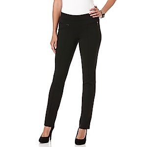 Rafaella Women's Slim Ponte Dress Pants with Stretch Fabric, 30.5” Inseam, 12, Black