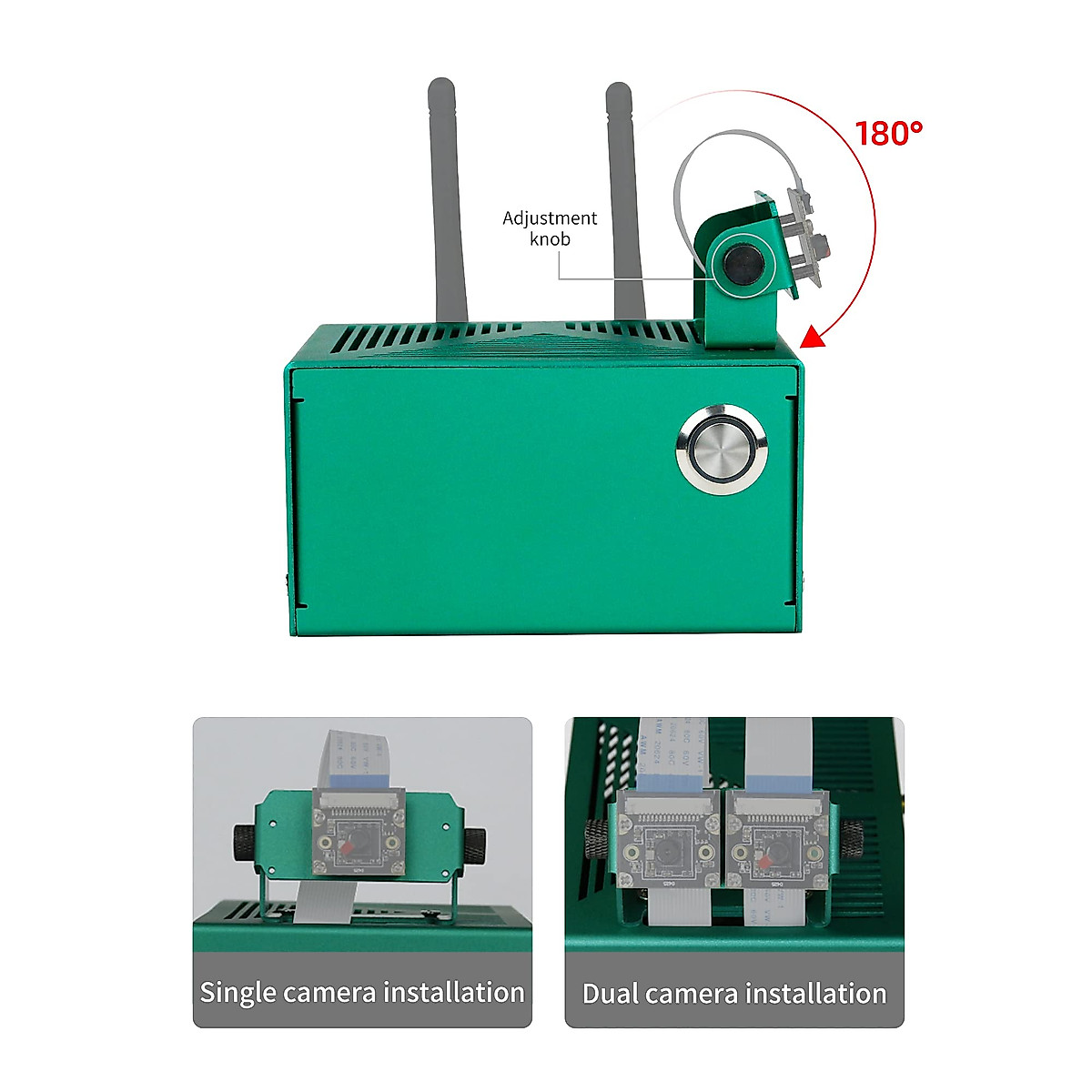 Yahboom Jetson Nano Aluminum Alloy Case Compatible with Orin Nano Orin NX Xavier NX, Metal Case with Cooling Fan Reasonable Design Bright Green Metal for Superior Heat Dissipation