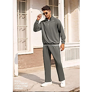 COOFANDY Men's Tracksuit 2 Piece Relaxed Fit Half-zip Sweatsuits Athletic Running Jogging Suit Sets