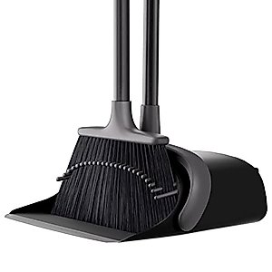 Broom and Dustpan Set, Broom and Dustpan Set for Home, Dustpan with 52" Long Handle Broom Combo Set, Standing Dustpan and Broom Set for Home Kitchen Room Office Lobby Floor Cleaning