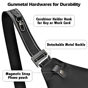 Alphantino 2023 Personal Flex Bag - Compact Sling Crossbody Slim Anti-Theft Bag, Side Crossbody High Density Nylon Chest Shoulder Daypack with Carabiner Key Clip, Lightweight Easy Carry for Travel