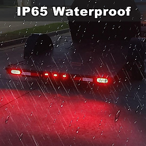 4Pcs 6.4 Inch Oval Led Trailer Tail Lights with Backup Reverse Lights, Oval Red Trailer Stop Turn Tail Lights and White Oval Trailer Backup Lights 22 LED w/Rubber Grommets and 3-Prong Wire Pigtails