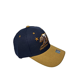 Embroidered Mens Womens Cap HAT Curved Bill Baseball California Republic Bear Gold