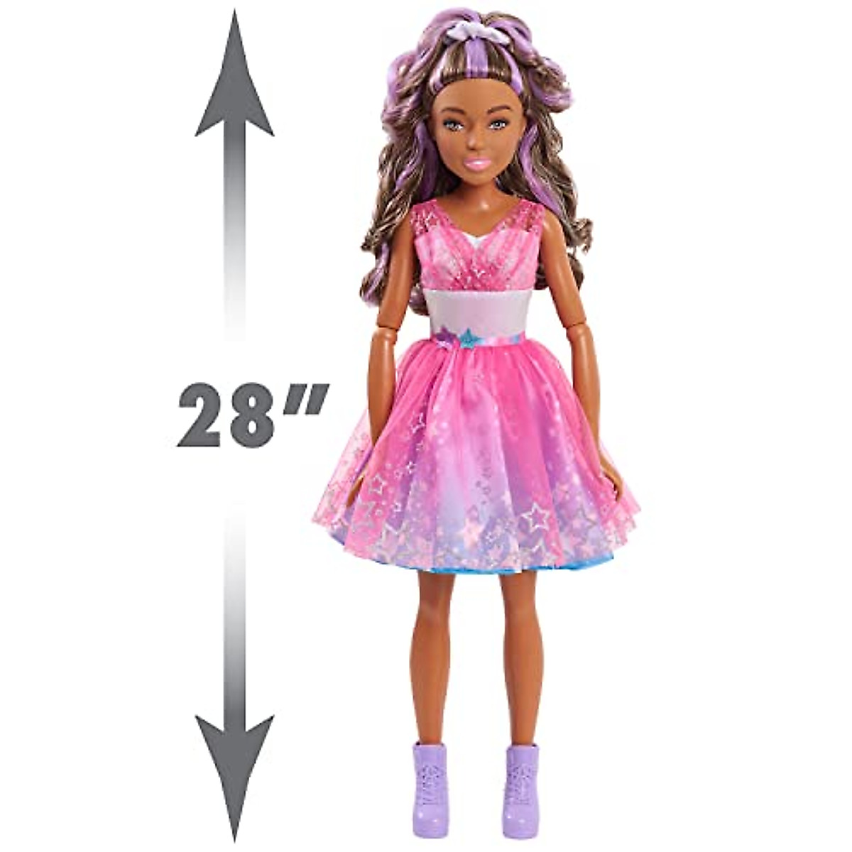 Barbie 28-Inch Best Fashion Friend Star Power Doll and Accessories, Brown Hair, Kids Toys for Ages 3 Up, Gifts and Presents by Just Play