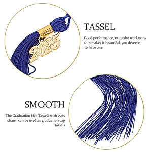 24 Pcs Graduation Cap Tassels Graduation Pendants 2025 Year Charms Graduation Hat Tassel Decor Hat Academic Graduation Cap Tassels Alloy Blue