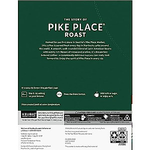 Starbucks K-Cup Coffee Pods—Dark Roast Coffee—Roast for Keurig Brewers—100% Arabica— Essentially for Southern Basics (Pike Place)