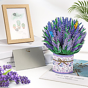 VZZNN 3 Pack Paper Flower Pop Up Cards,Forever Bouquet 3D Popup Paper Greeting Cards with Note Cards and Envelopes for all occasion,Mother's Day Gift,Anniversary,Birthday,Valentine,Christmas