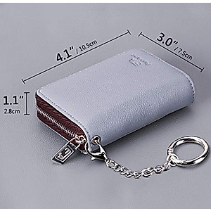 FurArt Credit Card Wallet, Zipper Card Cases Holder for Men Women, RFID Blocking, KeyChain Wallet, Compact Size