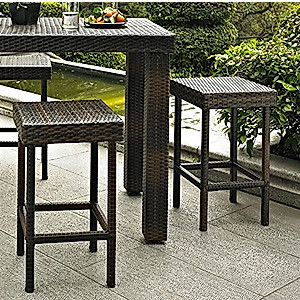 Crosley Furniture Palm Harbor Outdoor Wicker 24-inch Counter Height Stools - Grey (Set of 2)
