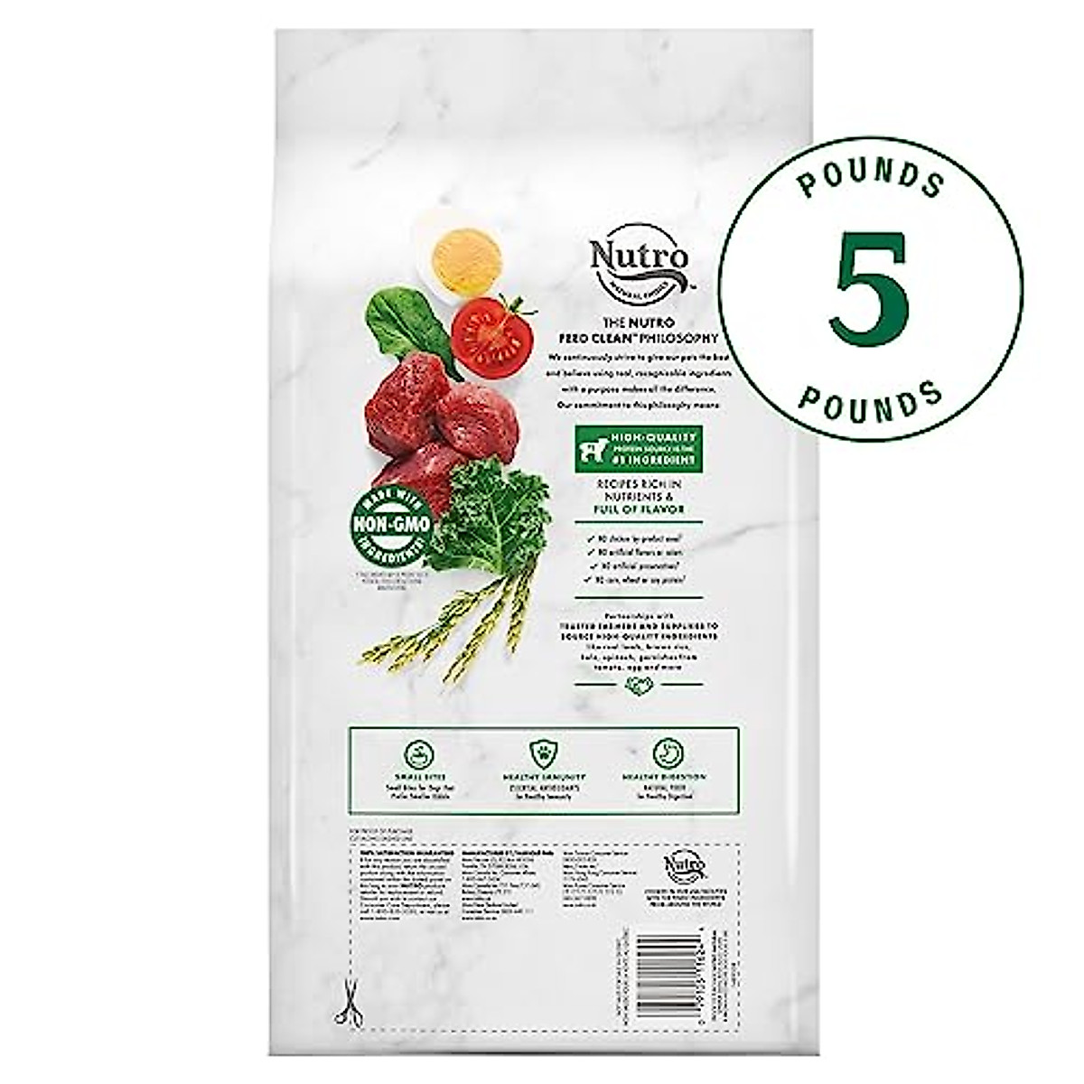 NUTRO NATURAL CHOICE Small Bites Adult Dry Dog Food, Lamb & Brown Rice Recipe Dog Kibble, 5 lb. Bag(Pack of 1)