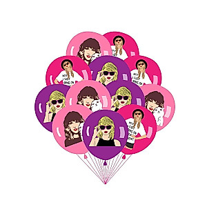 Celebrate Birthday Party Taylor Swift Style - Party Decorations Including Banner, Balloons, Cake Topper, and Cupcake Toppers