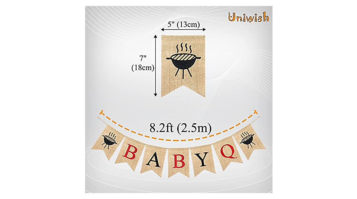 Uniwish Baby Q Banner for Baby Shower & BBQ Party Decor