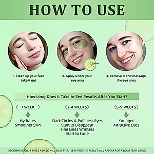 R.A.V Under Eye Patches, Cucumber Eye Masks, 30 Pairs Collagen Patches for Nourish Firming Repair for Fine Lines, Wrinkles, Dark Circles Bags Eye Treatment, Improve Lines Puffiness for men women