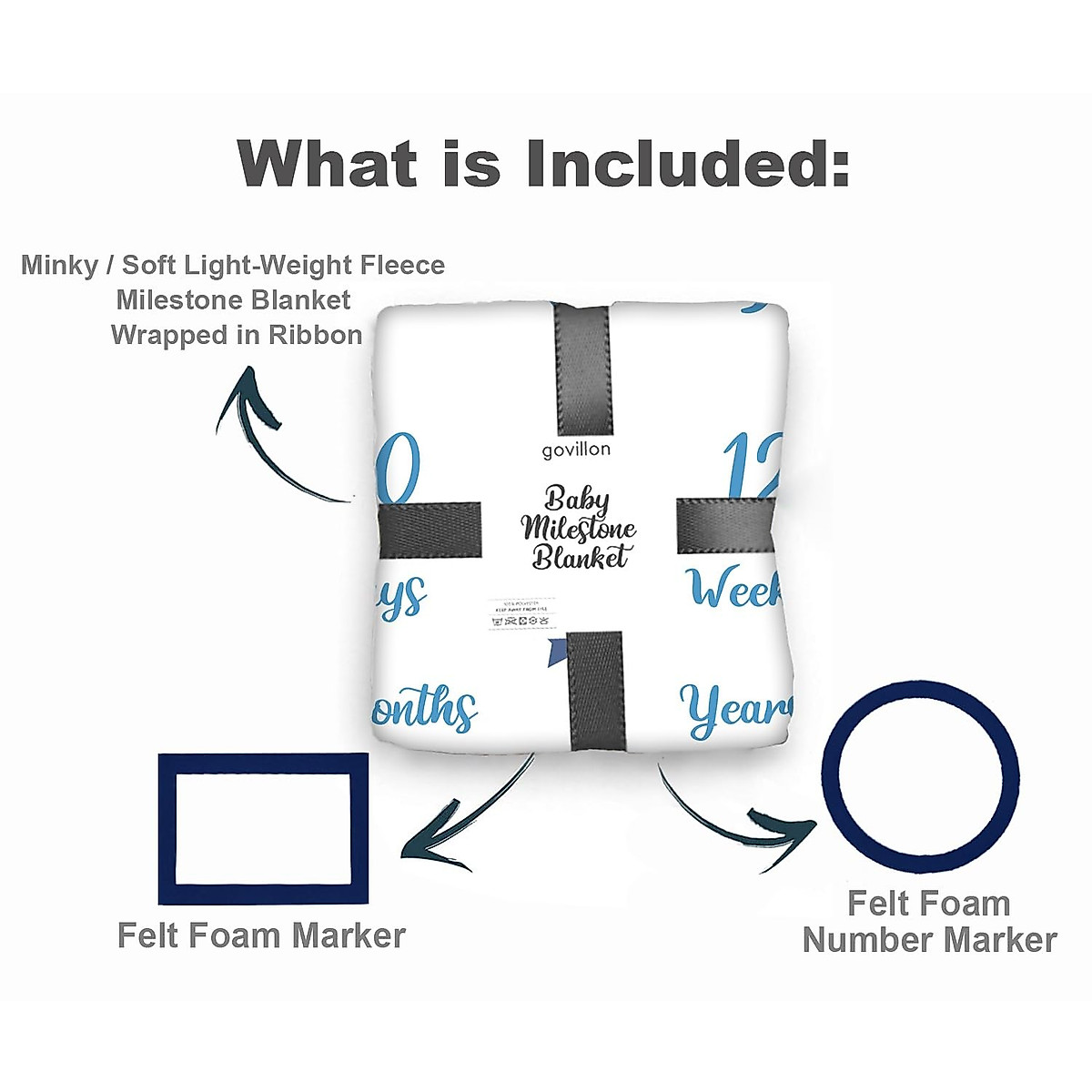 Personalized Baby Milestone Blanket 50x40 Moon and Stars Boys, Customized Milestone Blanket, Monthly Milestone Blanket, Baby Photo Prop Blanket, Baby Growth Age Chart, Baby Shower Keepsake Gift