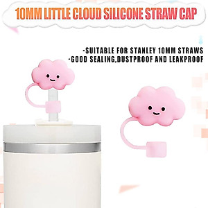 8Pcs Straw Cover for Stanley Cup&Simple Modern 40 oz Trek Tumbler,10mm Reusable Drinking Straw Tips Lids,Straw Toppers for Tumblers,Portable&Dust Proof Plugs Cap Protector for Stanley Cup Accessories