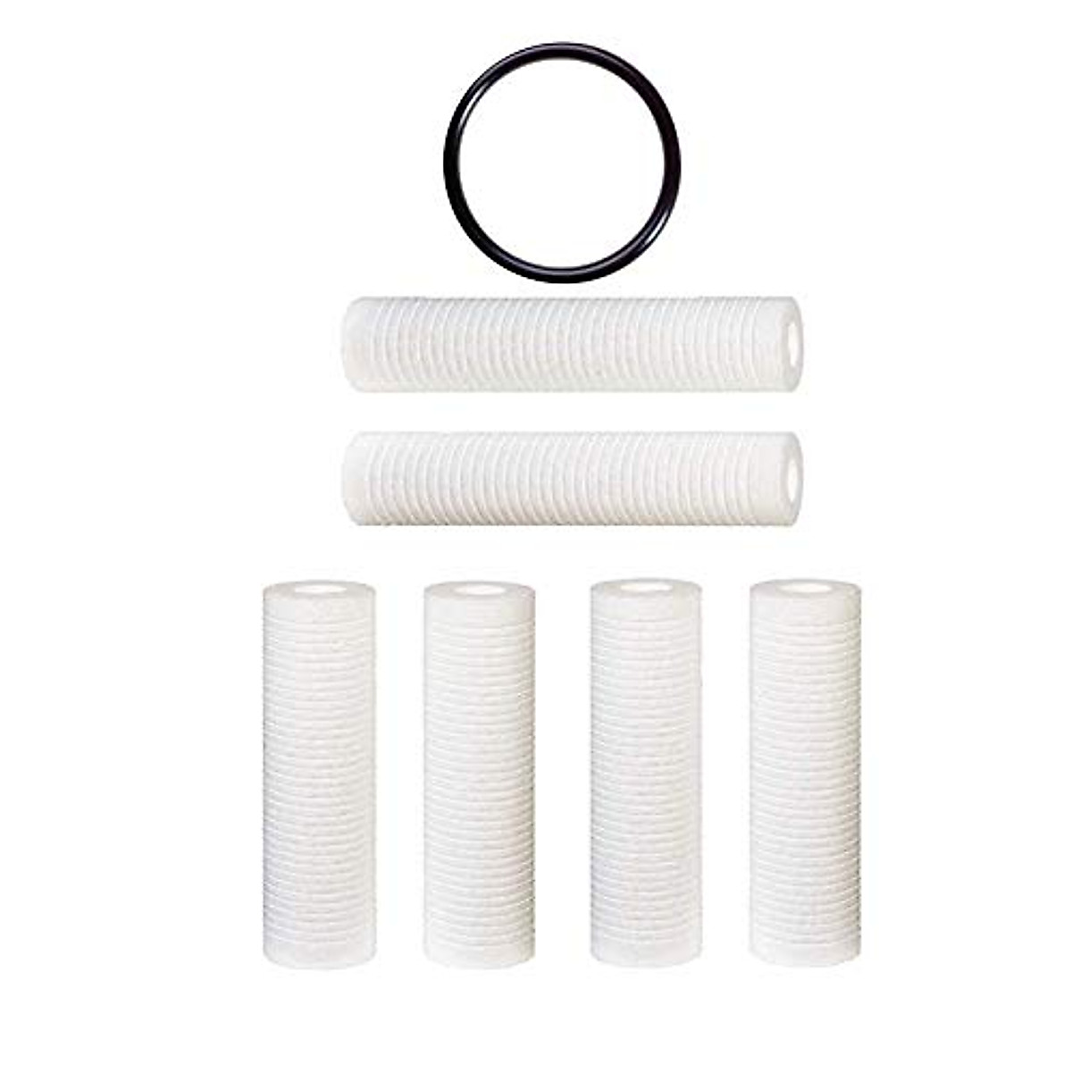 CFS COMPLETE FILTRATION SERVICES EST.2006 CFS Compatible with WHKF-GD05, 3M AP110 Filter, Grooved 5 Micron Water Filter Cartridges Set of 6, O-ring for WHKF-DWHV, WHKF-DWH, WHKF-DUF