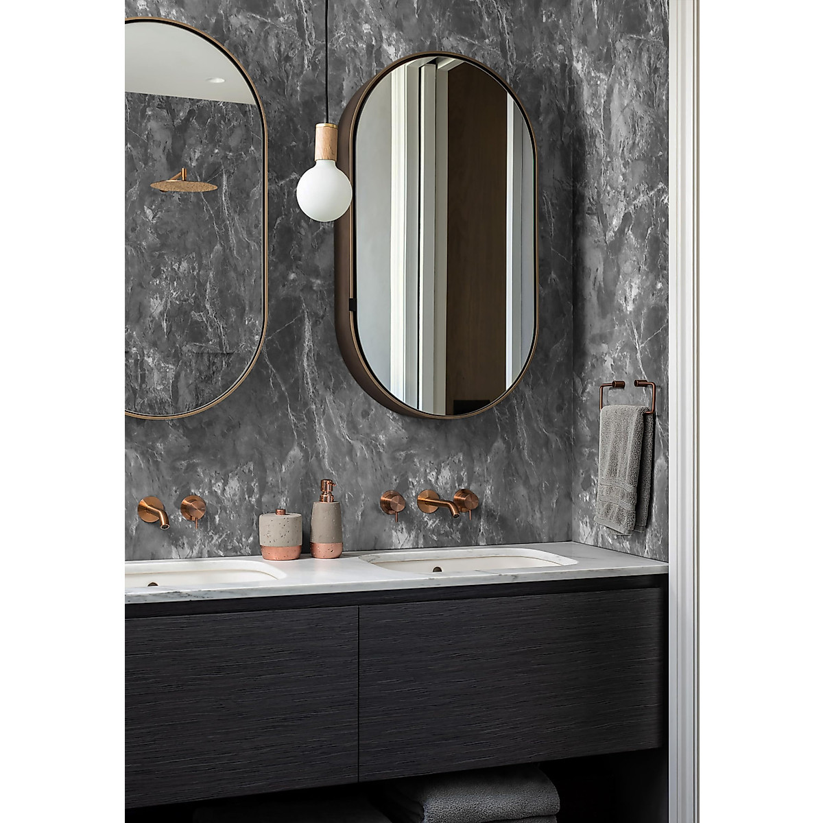 Guvana Matte Marble Contact Paper for Countertop 15.7''x78.7'' Removable Grey Wallpaper Marble Peel and Stick Wallpaper Matte Marble Contact Paper Waterproof Self Adhesive Wallpaper for Kitchen Decor