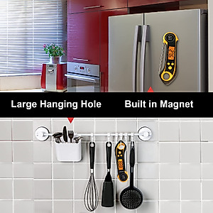 YOXIJAC Instant Read Meat Thermometers for Cooking Waterproof Digital Food Thermometer for Grill BBQ Candy Thermometer with Backlight, Magnet, Calibration, and Long Foldable Probe Thermometer