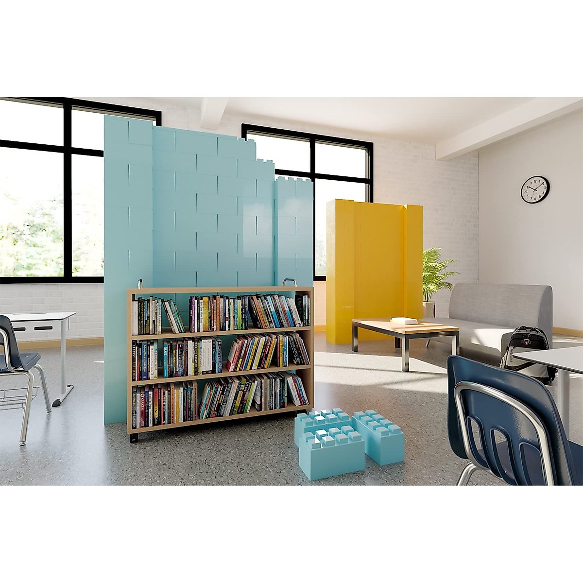 EverBlock 5' x 5' Wall Kit | Modular Building Blocks | Wall System for Building, Display & Structures | Room Divider & Partition | Easy to Connect & Reuse | Indoor & Outdoor Use | Black