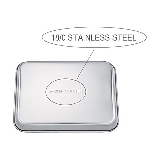 TeamFar Toaster Oven Tray and Rack Set, 9.3’’ x 7’’ x 1’’, Stainless Steel Toaster Oven Pan Broiler Pan, Non Toxic & Healthy, Easy Clean & Dishwasher Safe