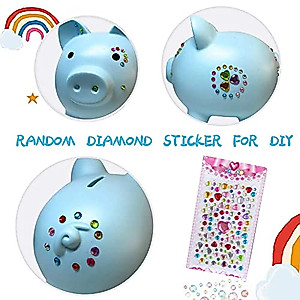 Cute Piggy Bank, Coin Bank for Boys and Girls, Children's Plastic Shatterproof Money Bank，Children's Toy Gift Savings Jar(Blue)