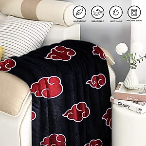 JUST FUNKY Naruto Shippuden Fleece Throw Blanket | 45 x 60 Inches | Featuring TheIconic Akatsuki Cloud Symbol | Bed Couch Blanket | Room Décor | Anime Blanket | Officially Licensed