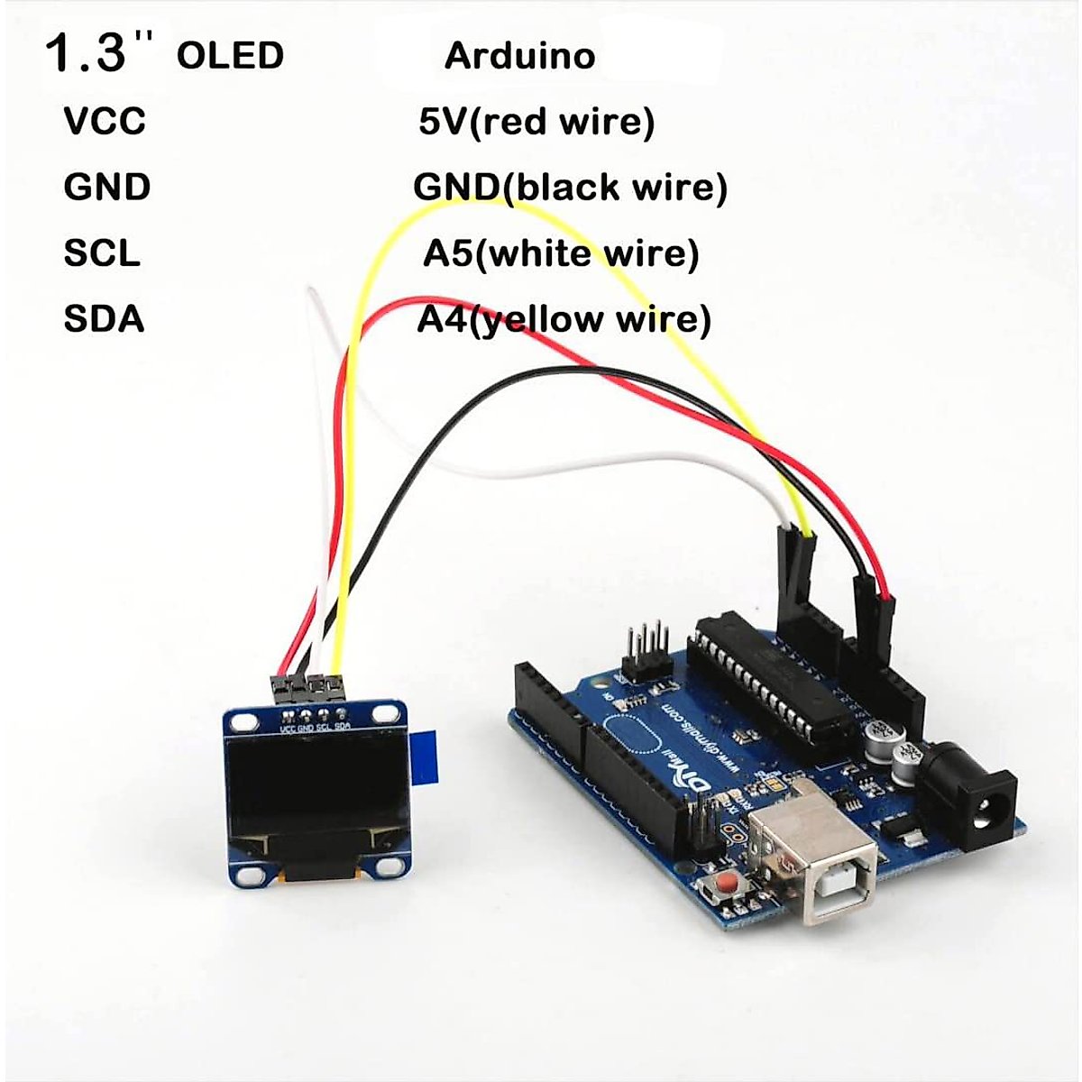 DIYmall 1.3" OLED Display Module I2C IIC Serial 128X64 SH1106 LCD Blue Light Screen for Arduino Raspberry Pi 51 MSP420 STIM32 SCR ESP32