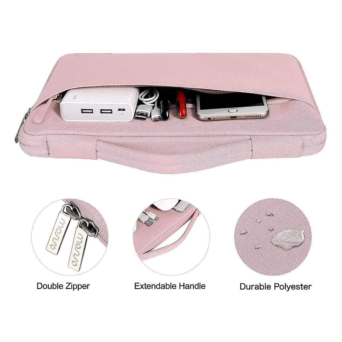 MOSISO Compatible with MacBook Pro 13 inch Case M2 2023, 2022, 2021-2016 A2338 M1 A2251 A2289 A2159 A1989 A1708 A1706, Plastic Hard Case&Bag&Keyboard Skin&Webcam Cover&Screen Protector, Rose Quartz