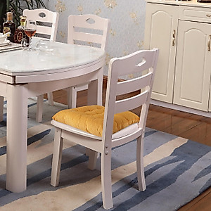 FlyGulls Set of 4 Chair Cushions for Dining Chairs 18" x 18" Corduroy Chair Seat Cushion for Office and Kitchen Chair Comfort Chair Cushion for Long Sitting (Yellow)