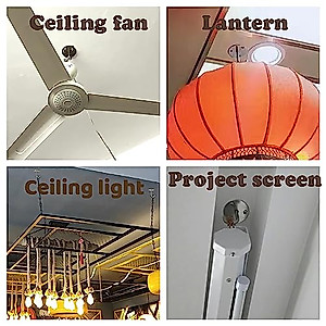 MIMOBEI Stainless Steel Utility Ceiling Hooks,60Lbs Ceiling Hooks Heavy Duty,Ceiling Hooks for Hanging Lights,Plants,Pots and Pans,Mugs,Ceiling Fan,Project Screen(4 Pack)