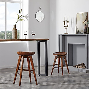 Boraam Bali Counter Height Swivel Stool, 24-Inch, Walnut