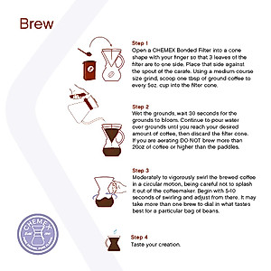 Chemex ChemAer Pour-Over Glass Handle Coffeemaker - 8-Cup - Exclusive Packaging