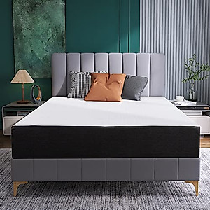 King Size Mattress,12 Inch Bamboo Charcoal Cooling Gel Memory Foam Mattress in a Box,Medium-Firm Mattress Made in USA,Pressure Relief & Temperature Regulation,Fiberglass-Free,CertiPUR-US Certified