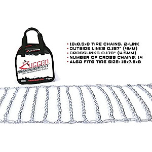The ROP Shop | Pair of 2 Link Tire Chains 18x8.5x8 for John Deere Lawn Mower & Garden Tractor