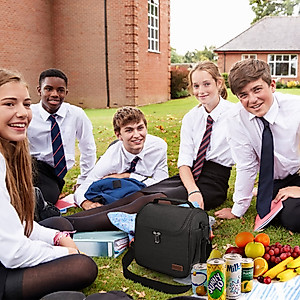 MIYCOO Insulated Lunch Box for Women Men Leakproof Girls and Boys Lunch Bag for School Outdoor Work with Shoulder Belt, (Black,11L)