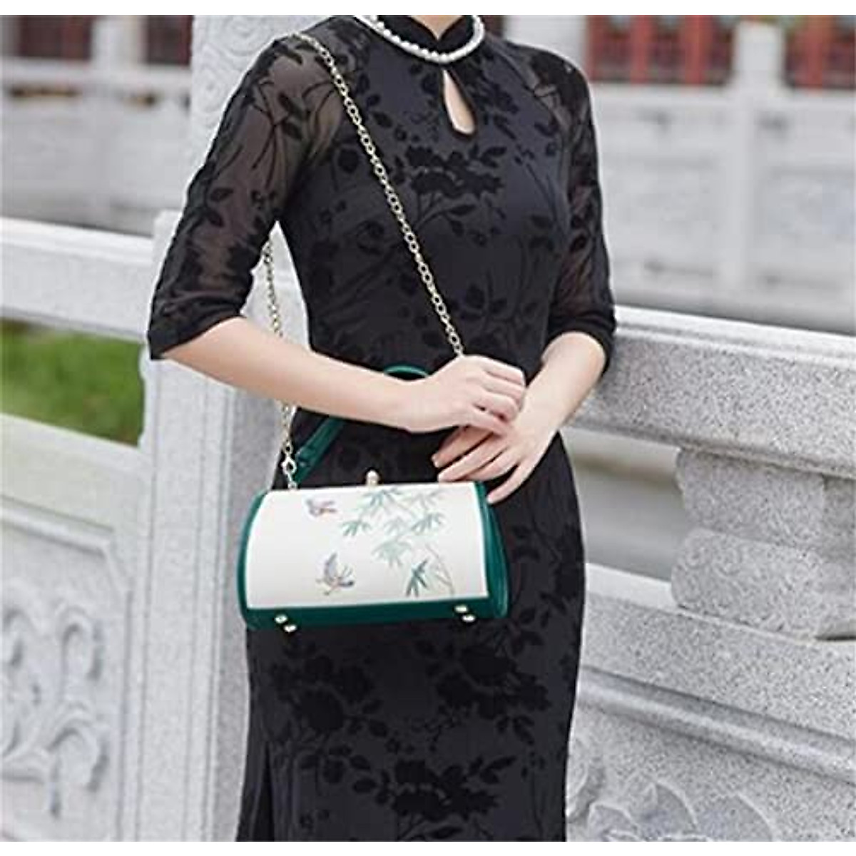 ZLXDP Vintage Embroidery Women's Evening Dress Handbag Women's Handbag Cute Wallet Shoulder Bag