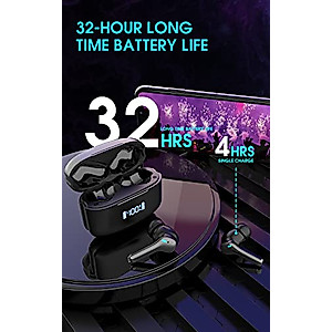 M48-Wireless Bluetooth Headset，Wireless Earbuds，Noise Cancelling Earbud，HD Sound Quality，deep bass，Sports Game headse，IPX6 Waterproof Stereo, Support to Summon The Voice Assistant, Black