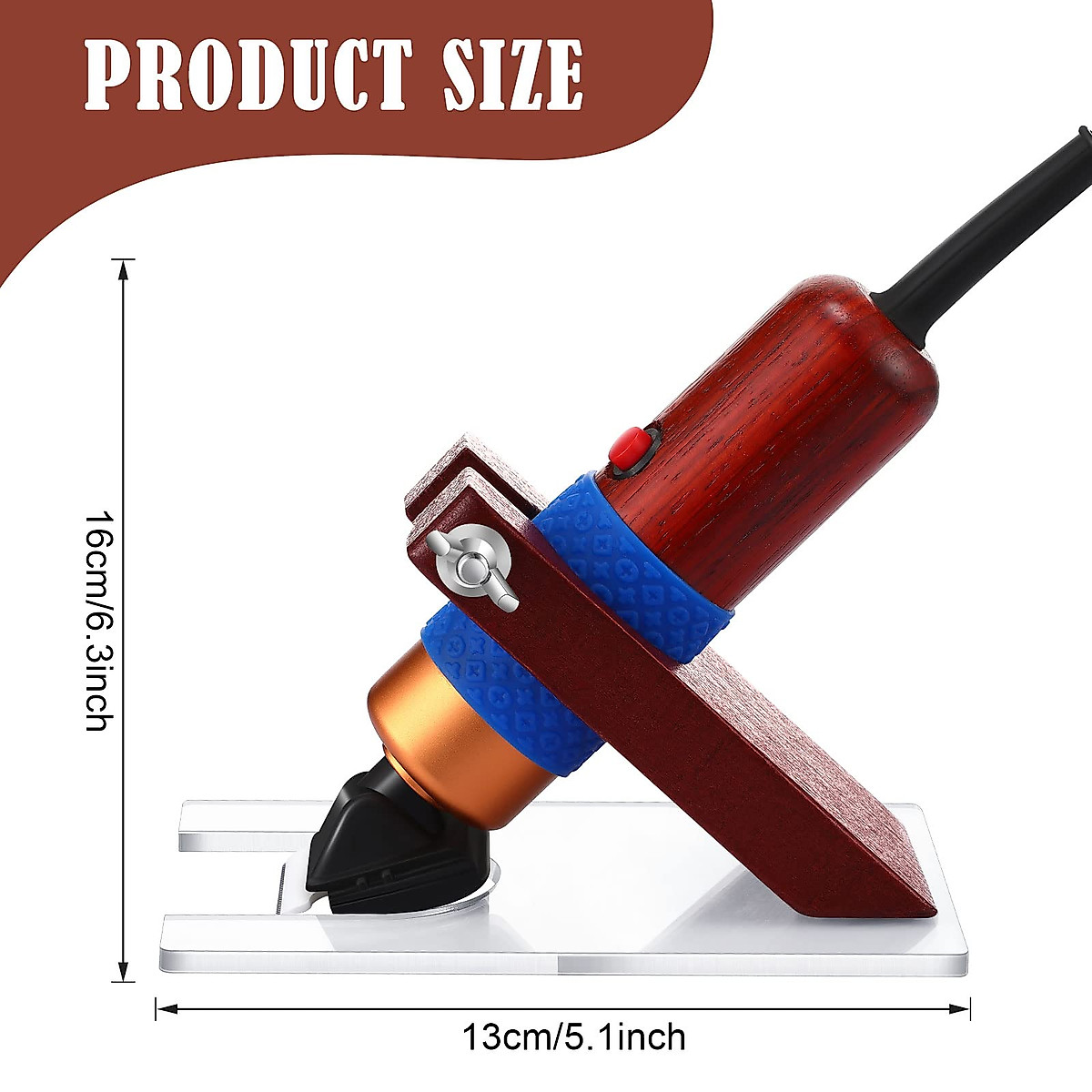 Shearing Guide for Carpet Trimmer to Keep Your Rug Surface Uniform Solid Wood Acrylic Shearing Guide for Rug Tufting Suitable for Carpet Trimmer Only, Excluding Carpet Trimmer (Brown)